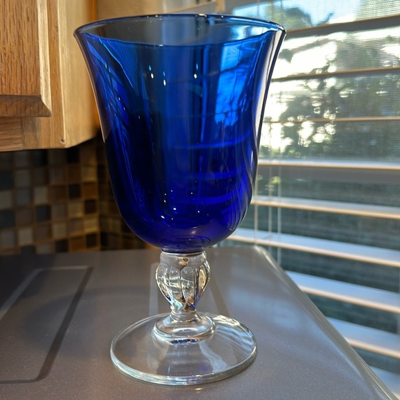 Luminarc | Dining | Luminarc Crystal Cobalt Blue Water Glass Twisted ...